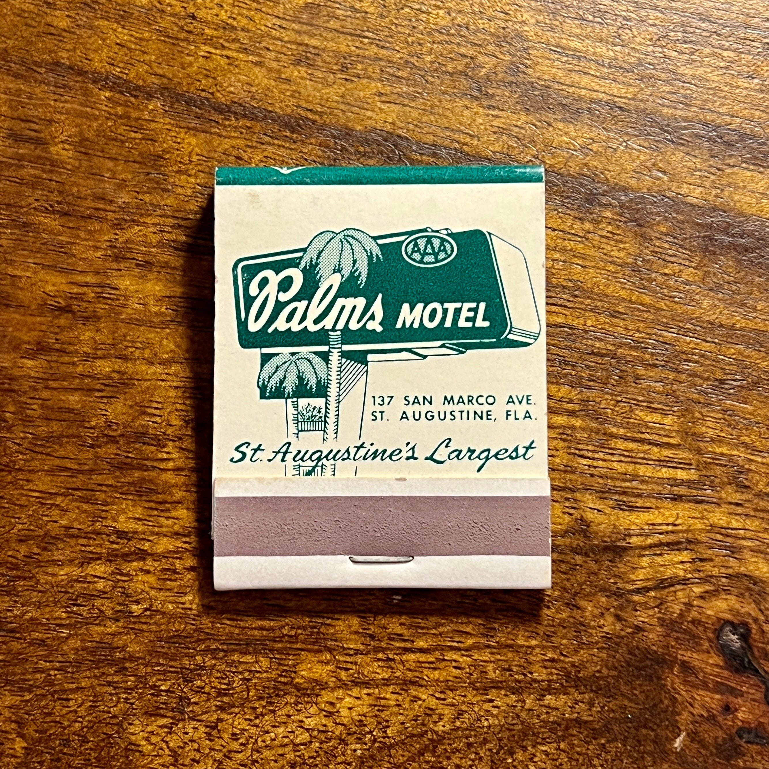 Vintage Florida Matchbook - Vintage Restaurant Matches - Palms Motel ...