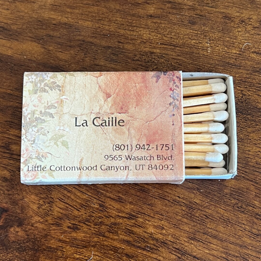 Vintage UTAH Matchbox - Vintage Restaurant Matches - La Caille ...