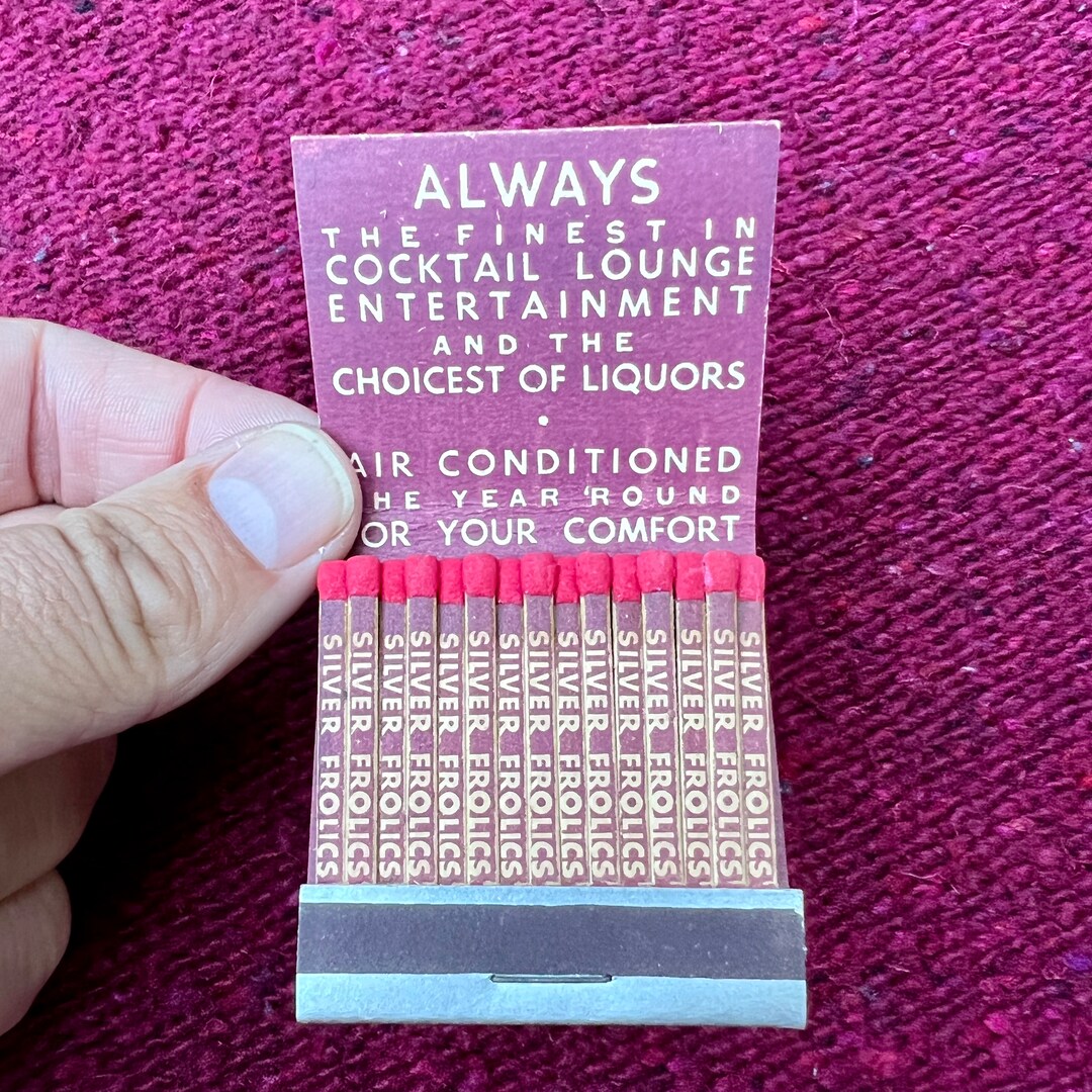 Vintage Chicago Matchbook - Vintage Bar Matches - Silver Frolics ...