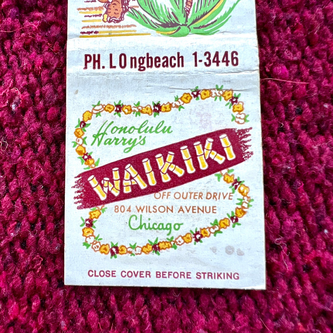 Vintage Tiki Bar Matchbook (flat/empty) - Vintage Bar Matches ...