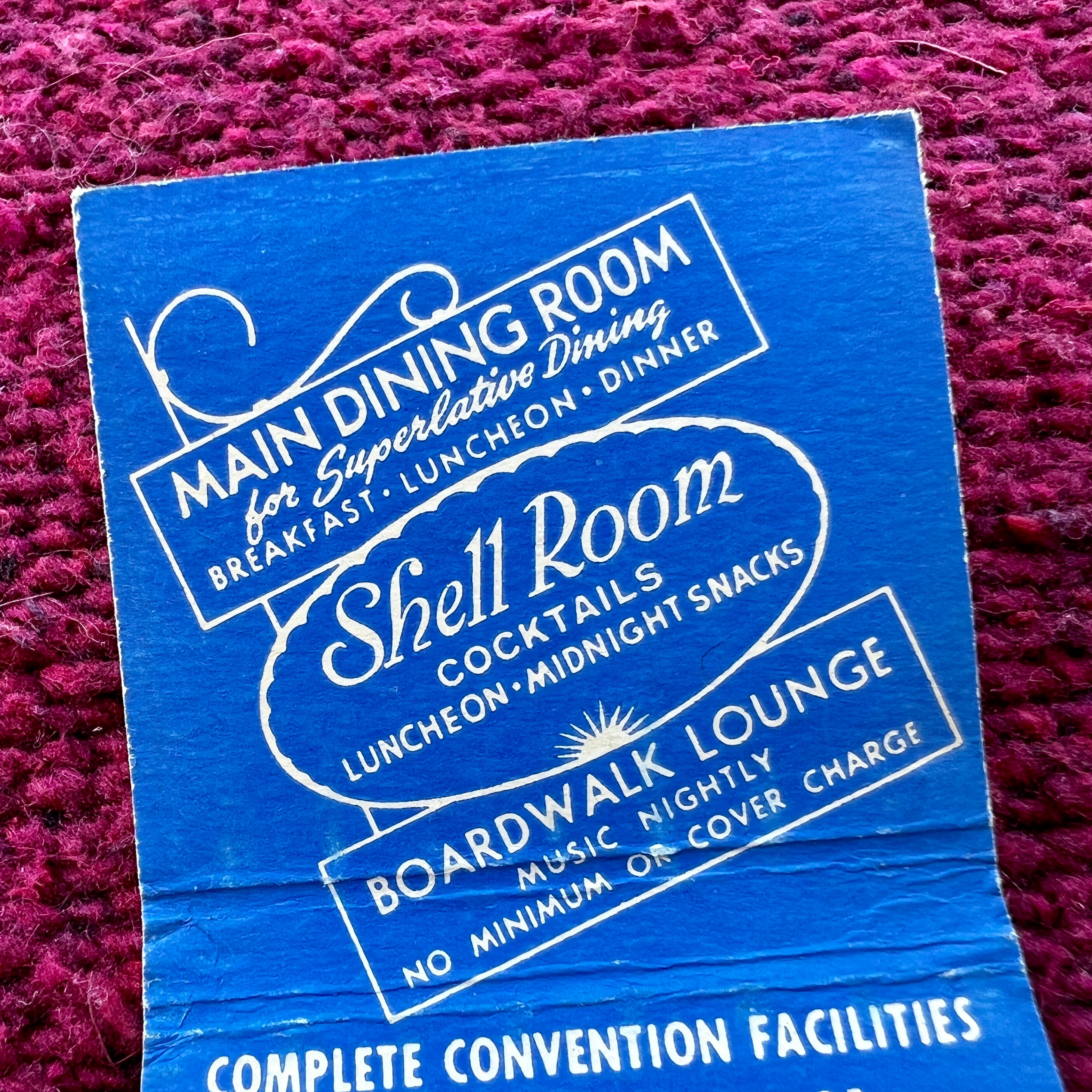 Vintage Atlantic City Matchbook flat/empty Vintage Hotel Matches the ...