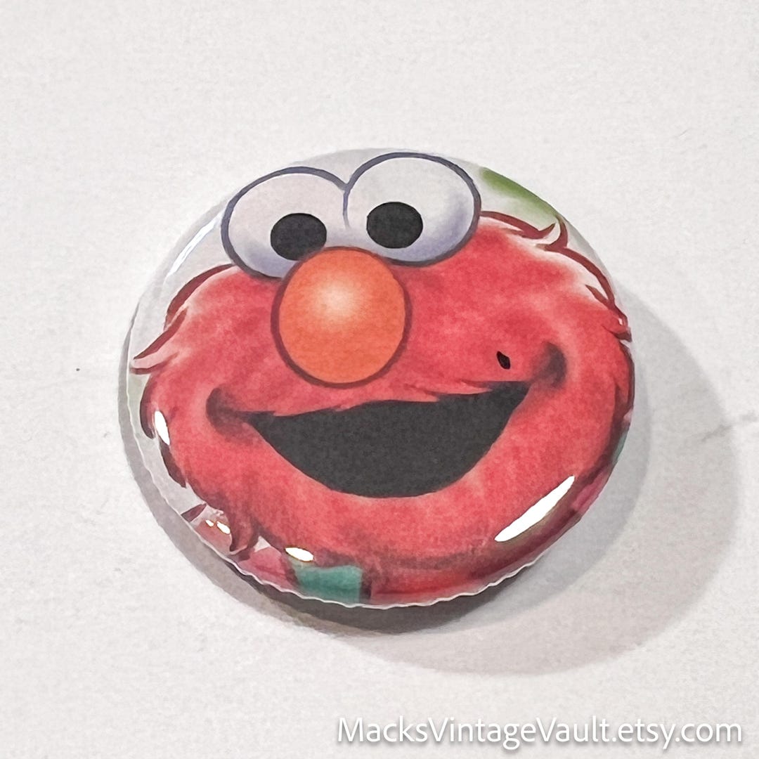 ELMO, Sesame Street - 1.25" Pinback Button - Retro One-of-a-kind Button ...
