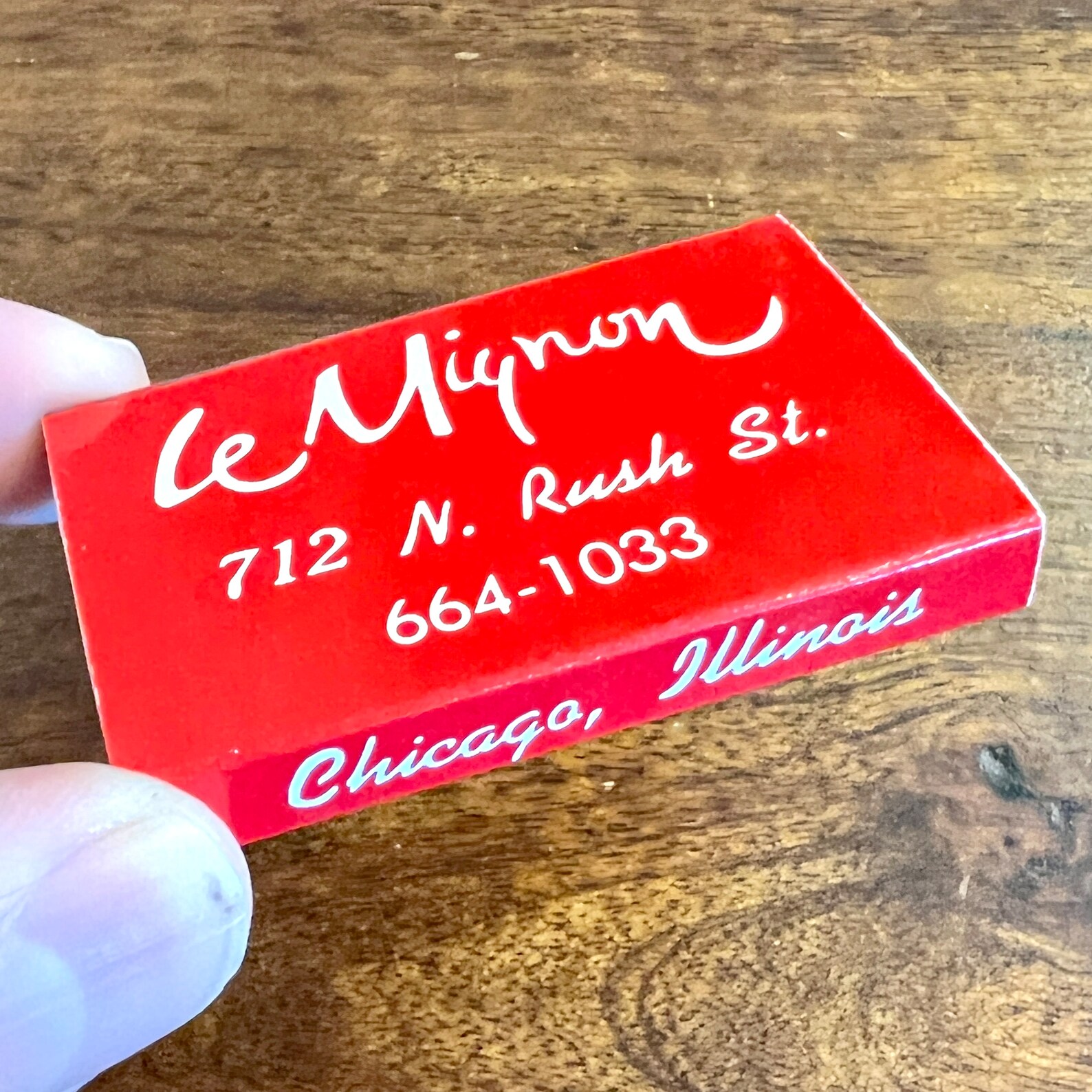 Vintage Chicago Matchbox - Vintage Restaurant Matches - Le Mignon ...