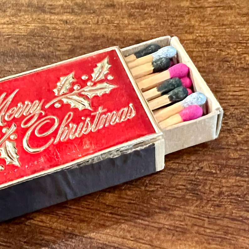Vintage Christmas Matchbox - Vintage Holiday Matches - Merry Christmas ...