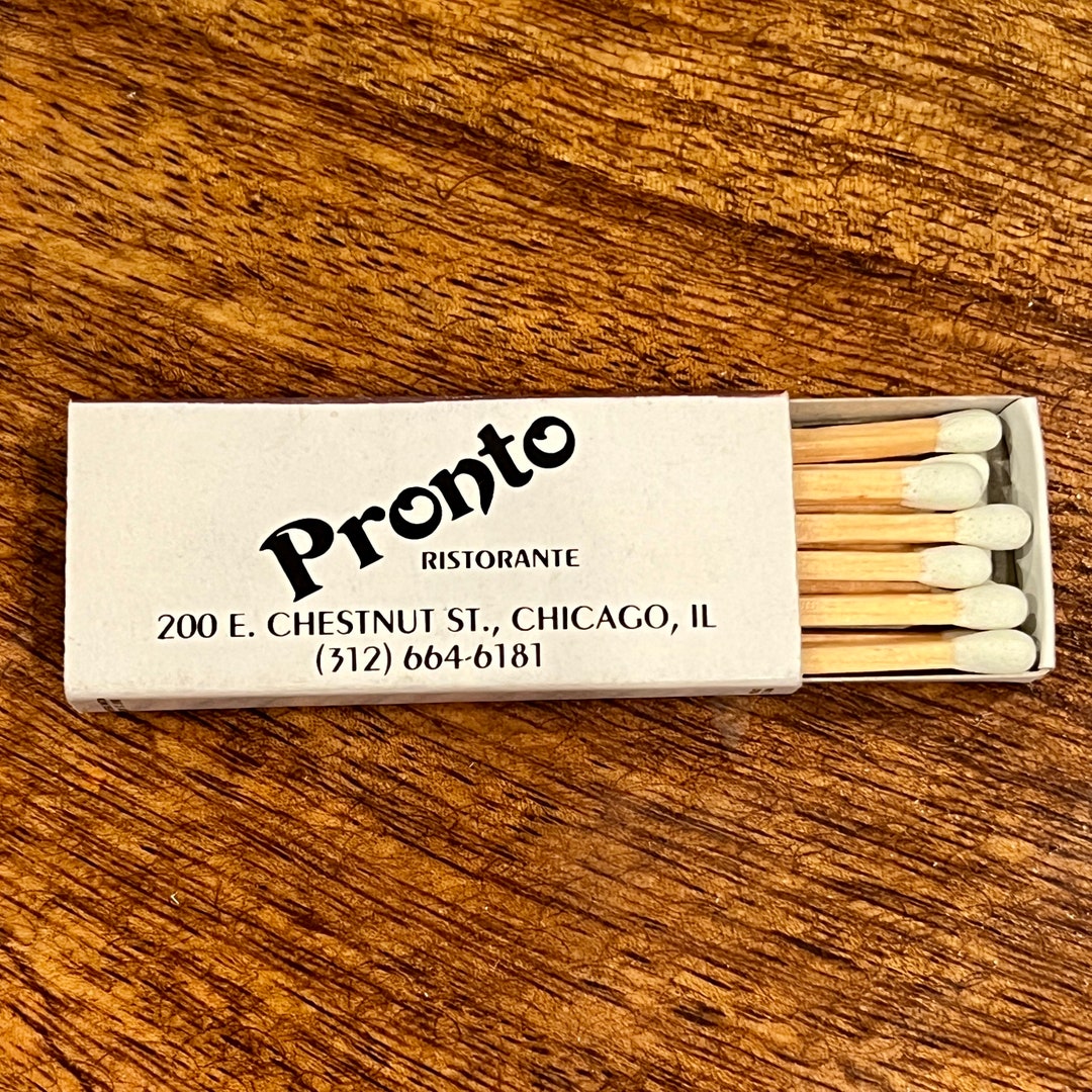 Vintage Chicago Matchbox - Vintage Restaurant Matches - PRONTO ...
