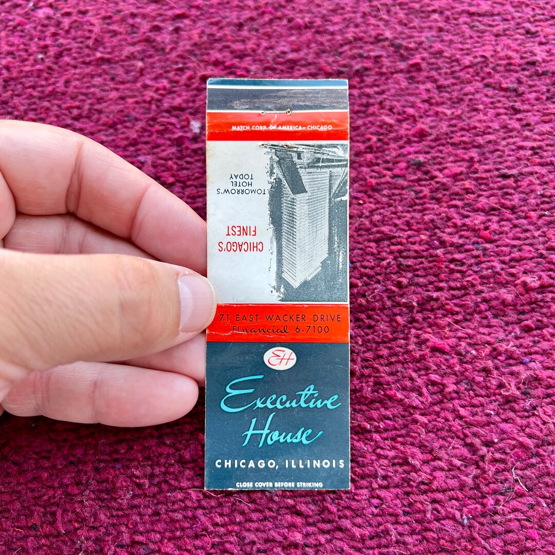 Vintage Chicago Matchbook (flat/empty) - Vintage Hotel Matches ...