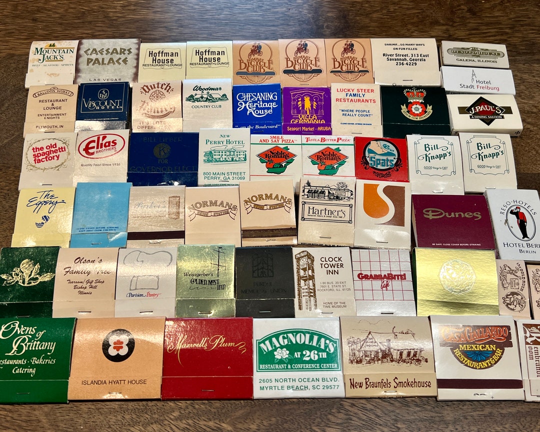 Vintage Matchbook Covers (cut/empty) - Lot of 54 Vintage Matches From ...