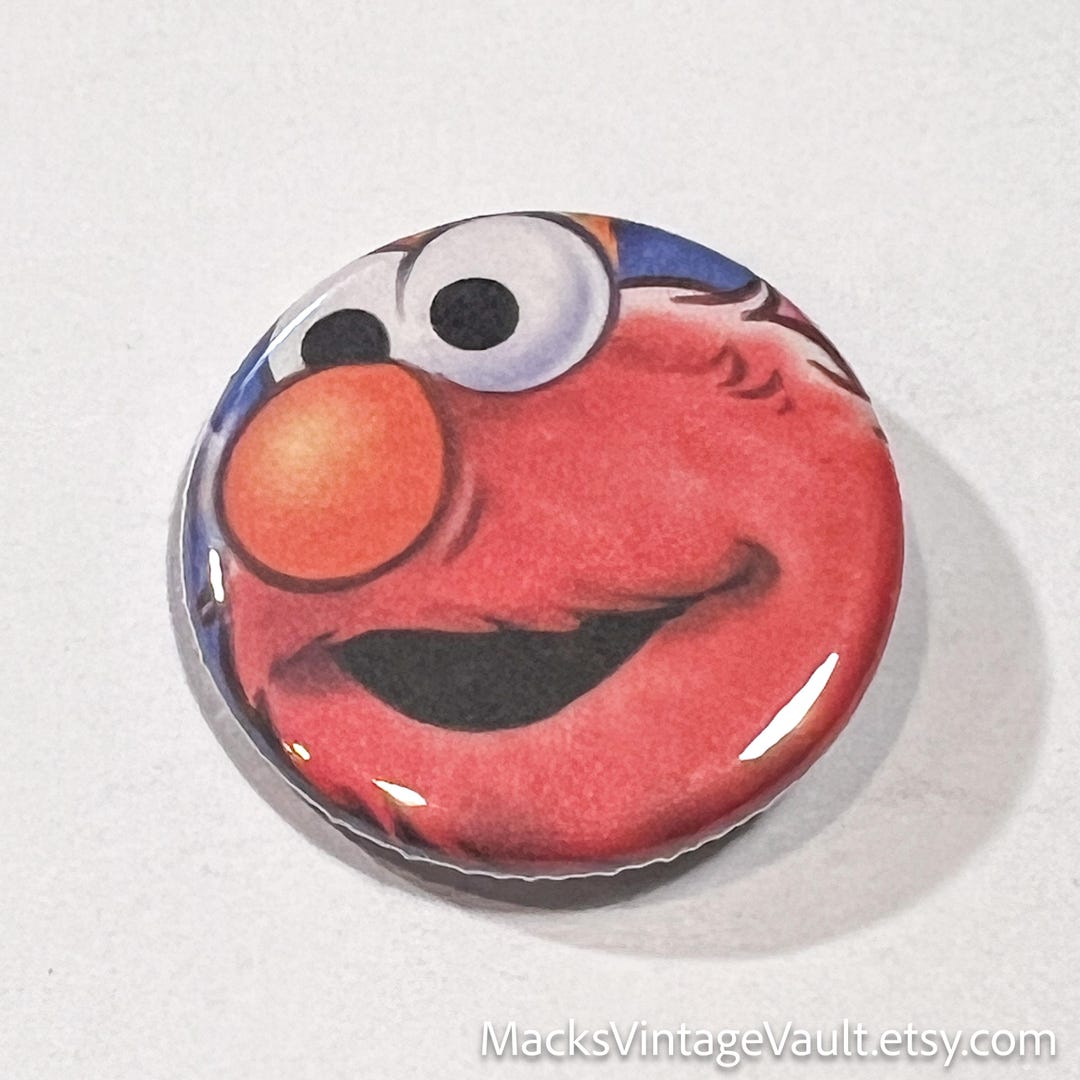 ELMO, Sesame Street - 1.25" Pinback Button - Retro One-of-a-kind Button ...