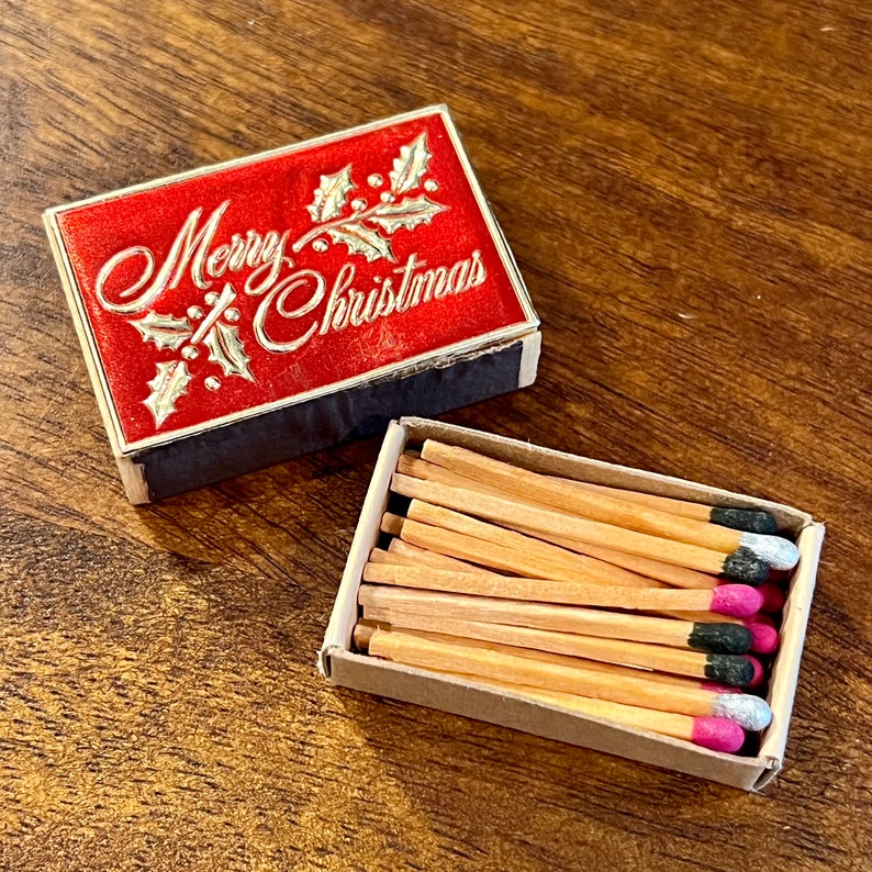 Vintage Christmas Matchbox - Vintage Holiday Matches - Merry Christmas ...
