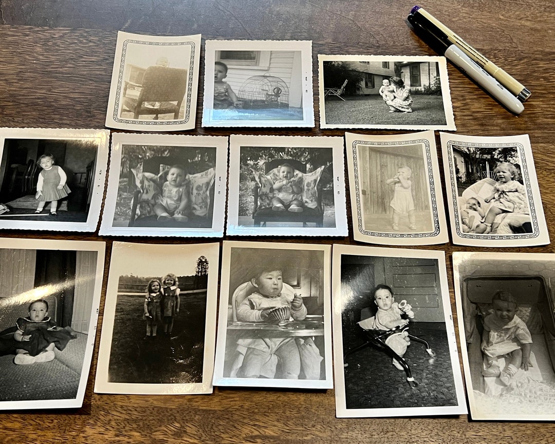 Vintage Baby Toddler Photographs, Lot of 13, Antique Film Photo Prints ...