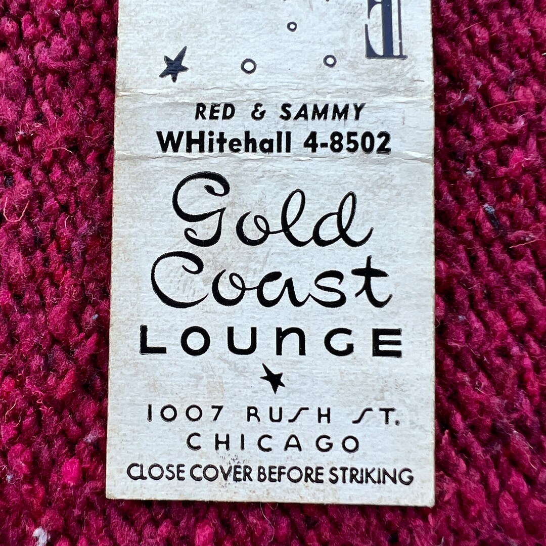 Vintage Chicago Matchbook flat/empty Vintage Bar Matches Gold Coast ...