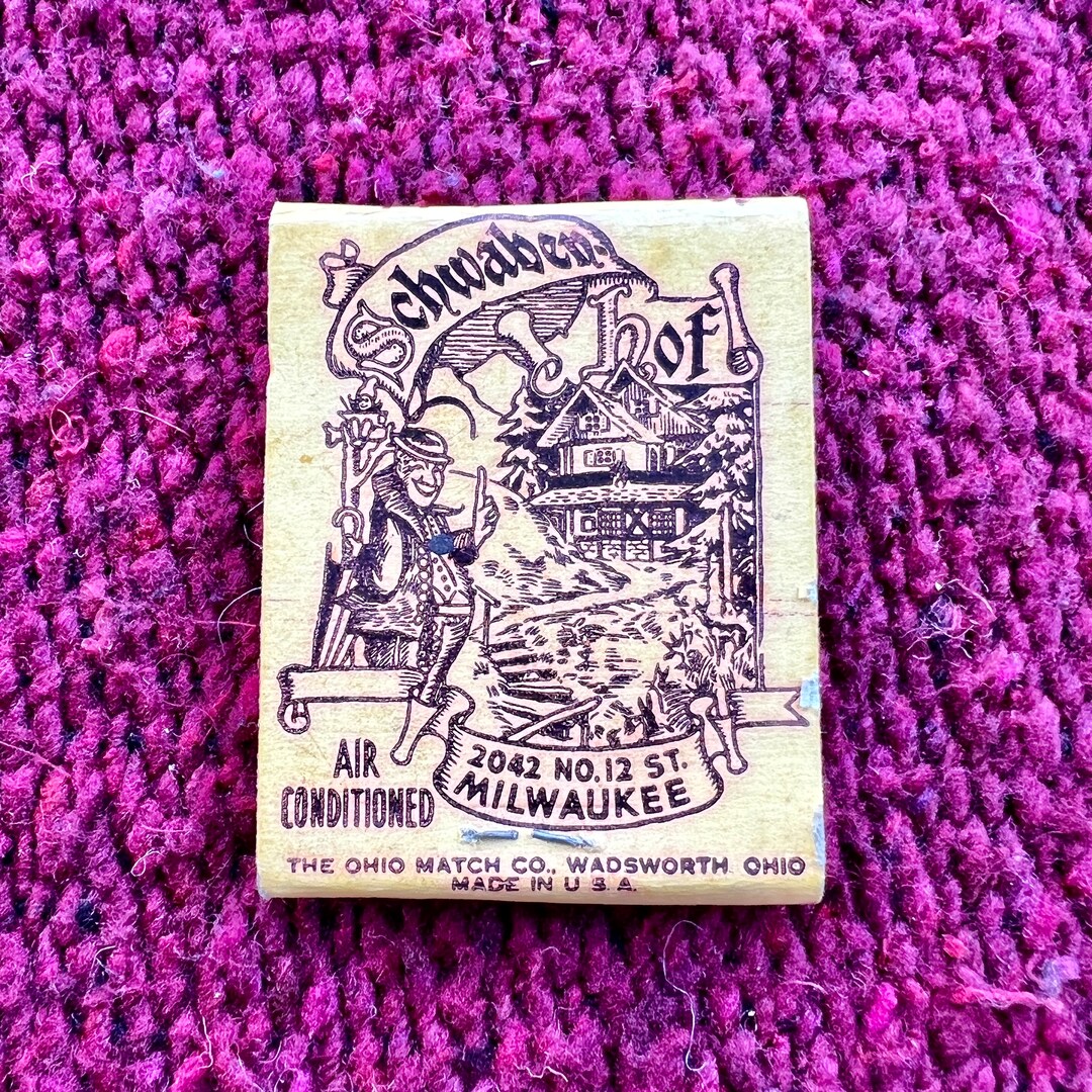 Vintage Wisconsin Matchbook - Vintage Bar Matches - Schwaben Hot German ...