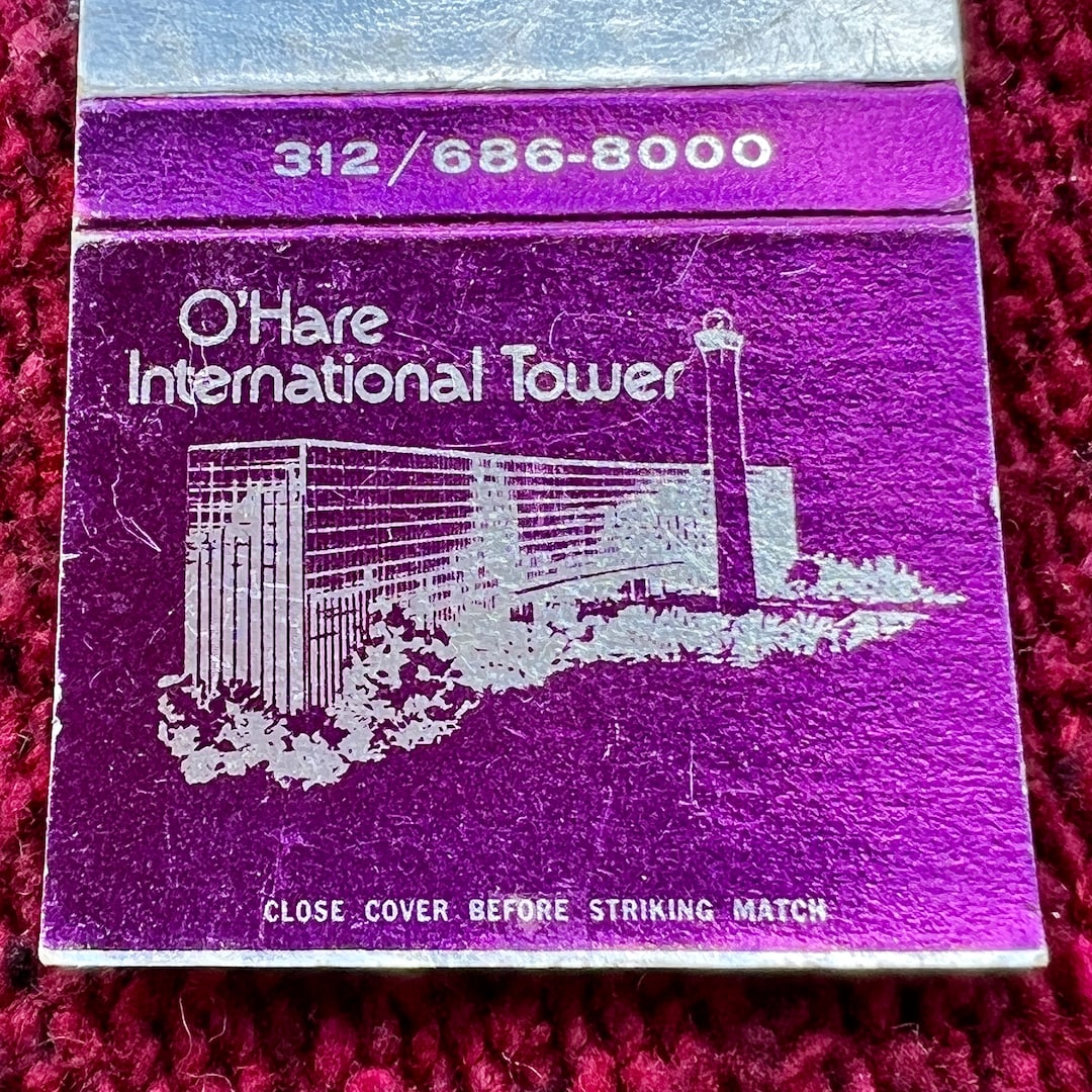 Vintage Chicago Matchbook (flat/empty) - Vintage Hotel Matches - O'hare ...