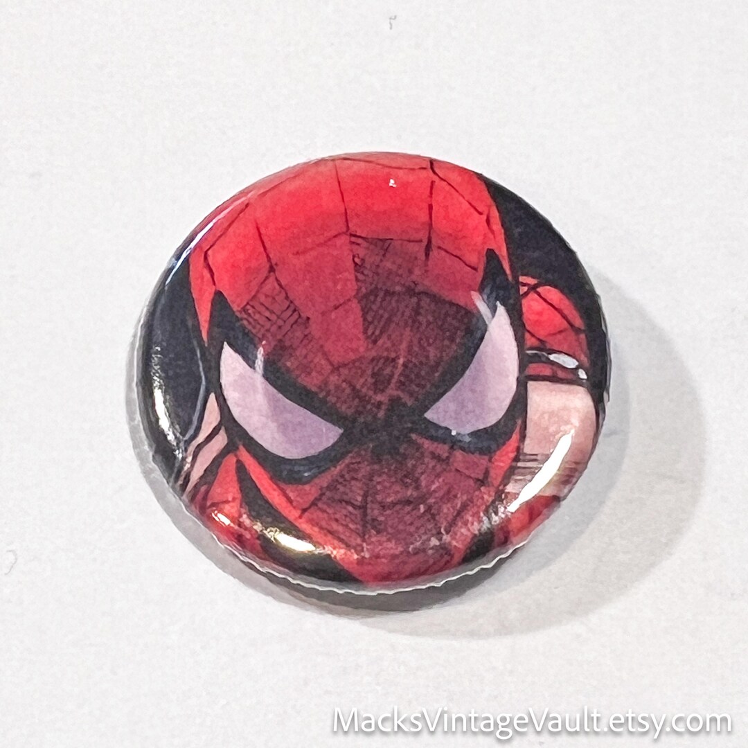 SPIDERMAN - 1.25" Pinback Button - Retro One-of-a-kind Button Made From ...