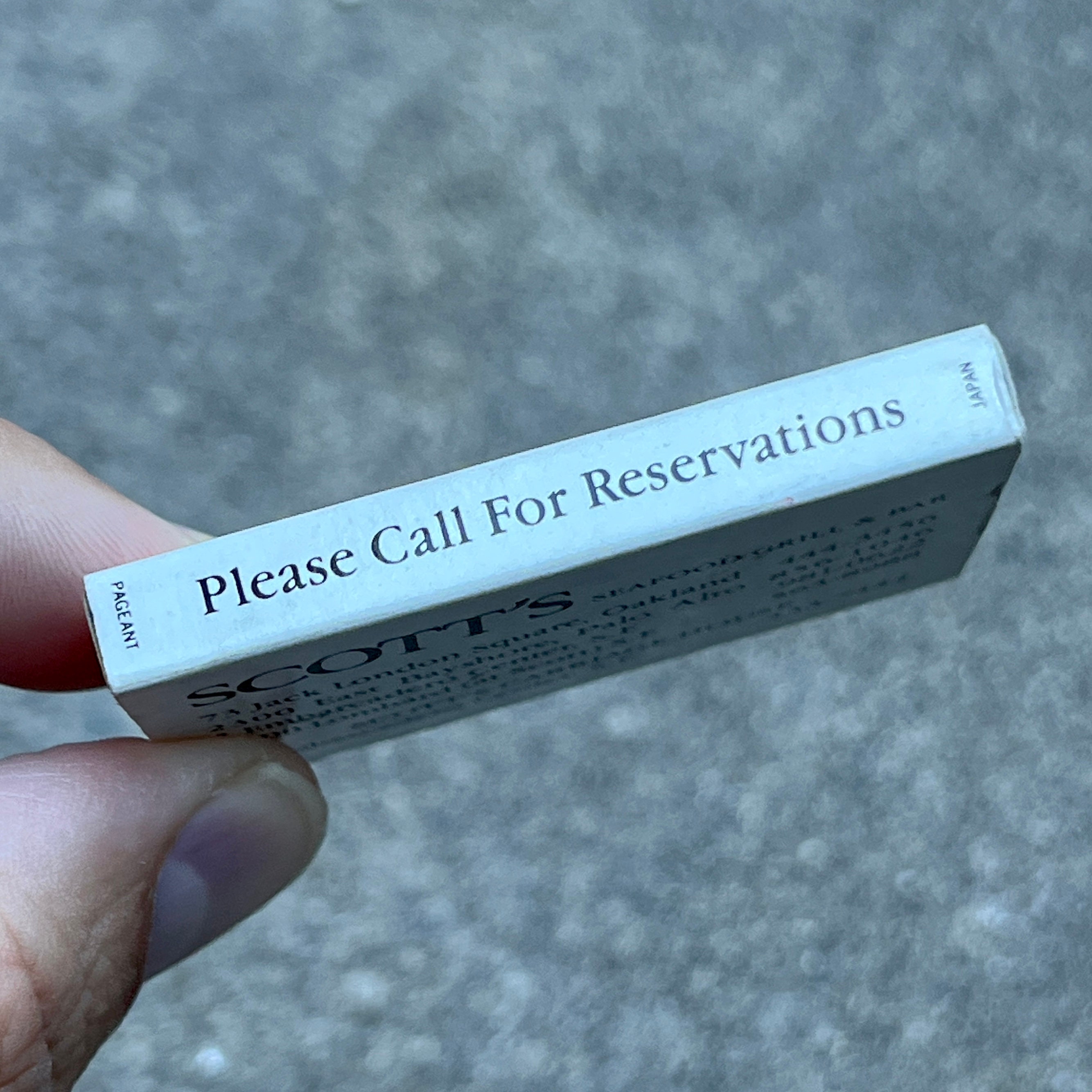 Vintage San Francisco Matchbox - Vintage Restaurant Matches - Scott's ...