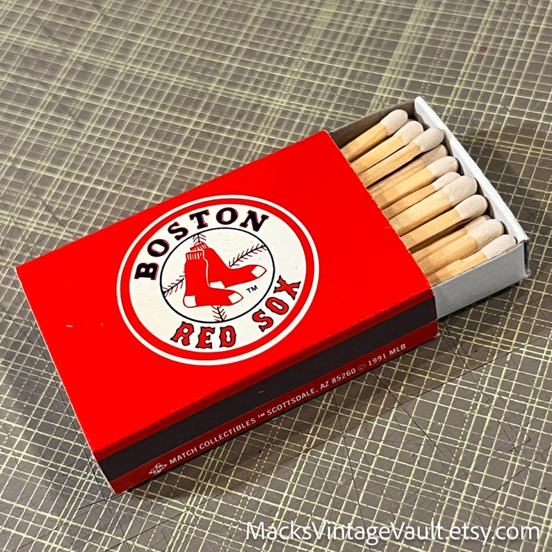 Boston Red Sox - Vintage MLB Baseball Matchbox - Vintage Matches ...