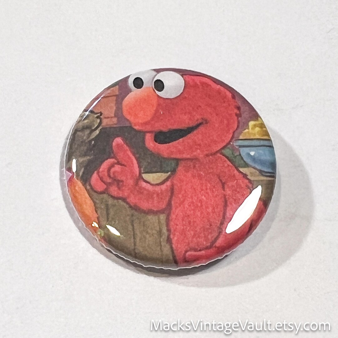 ELMO, Sesame Street - 1.25" Pinback Button - Retro One-of-a-kind Button ...