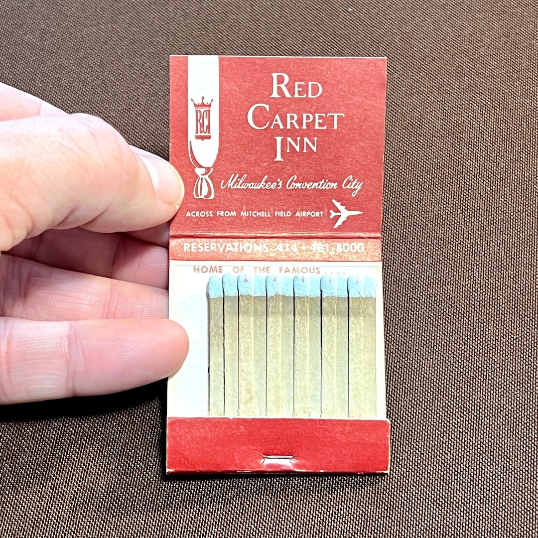 Vintage Milwaukee Matchbook - Vintage Motel, Hotel Matches - RED CARPET ...