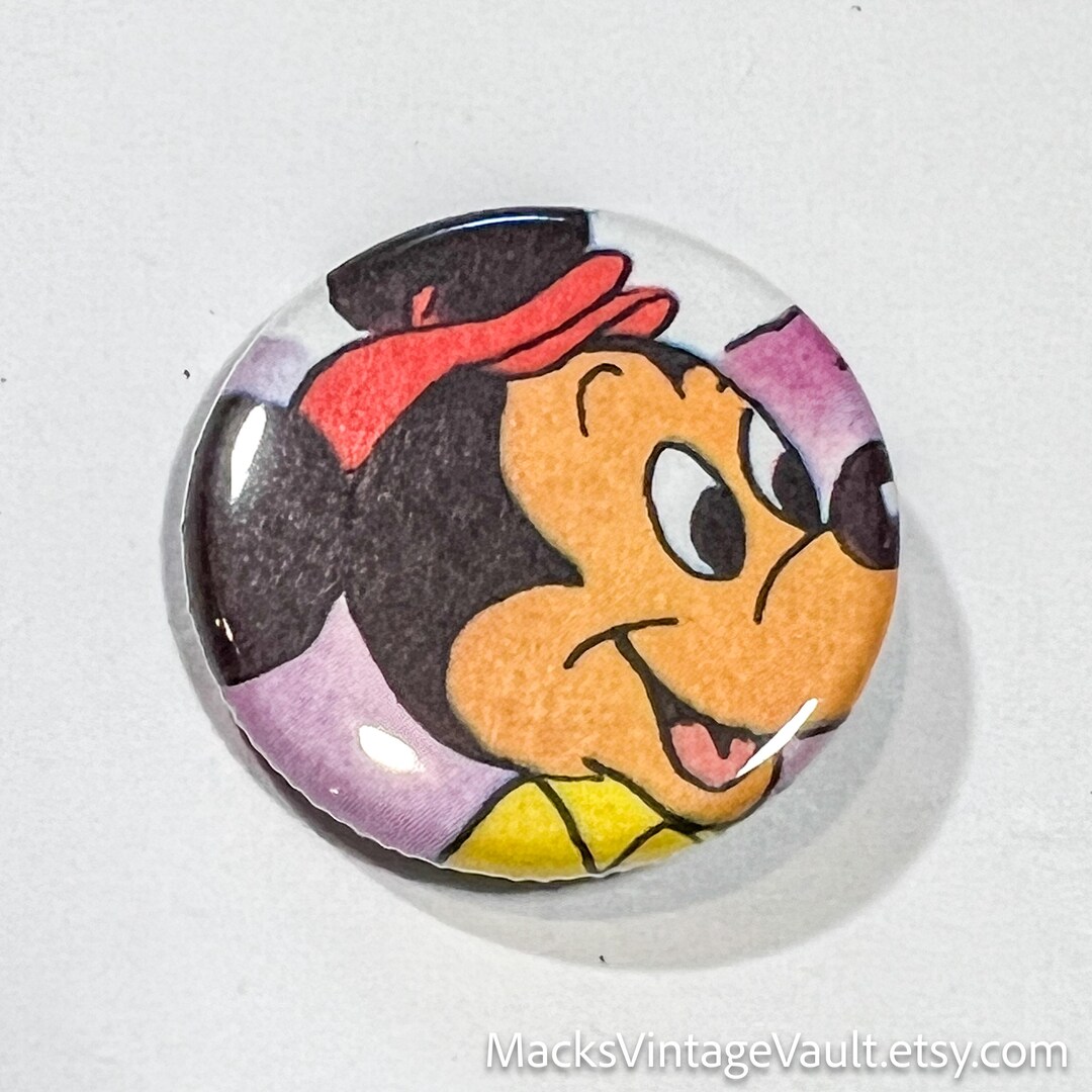 MICKEY MOUSE - 1.25" Pinback Button - Retro One-of-a-kind Button Made ...