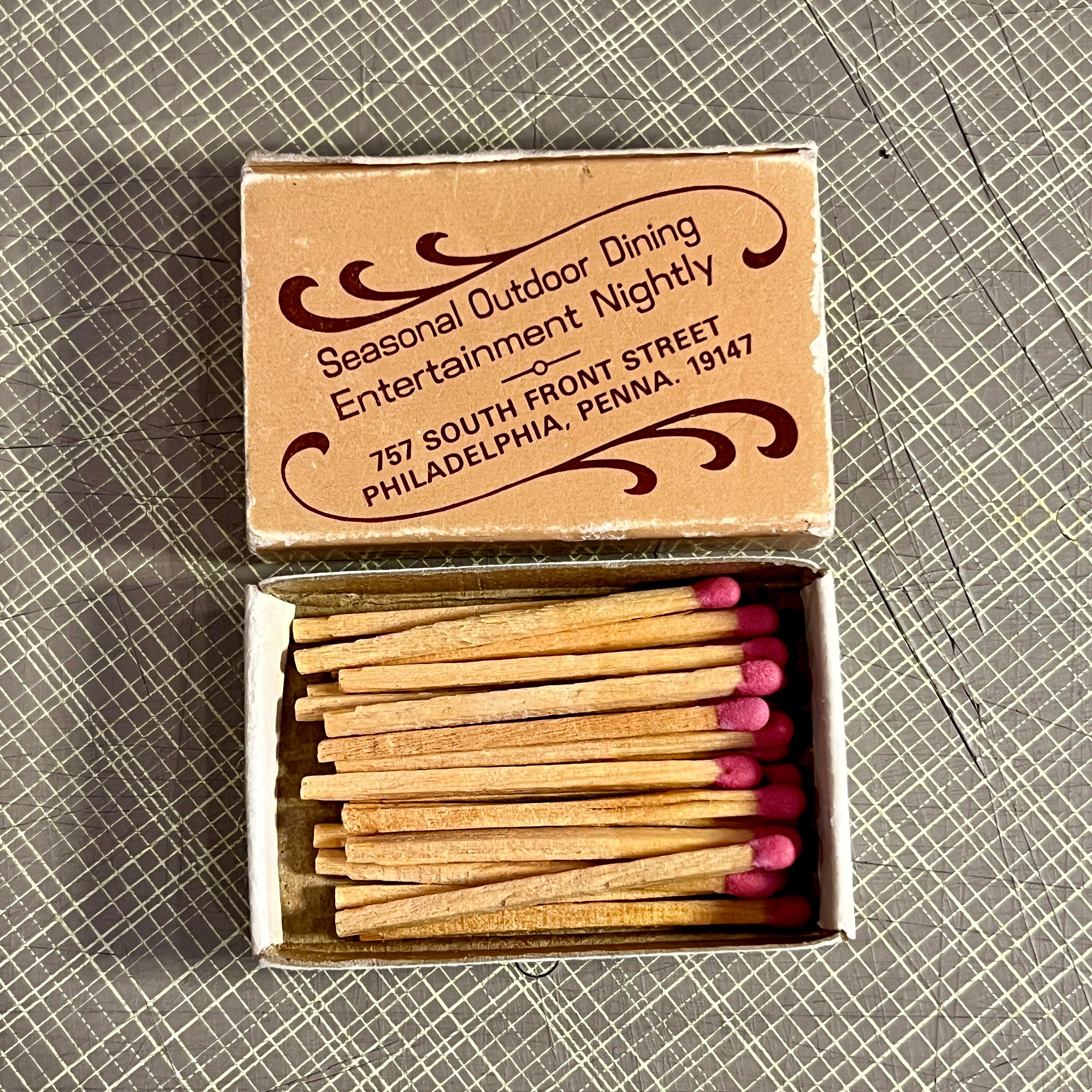 Vintage PHILADELPHIA Matchbox - Vintage Restaurant Bar Matches - LE ...
