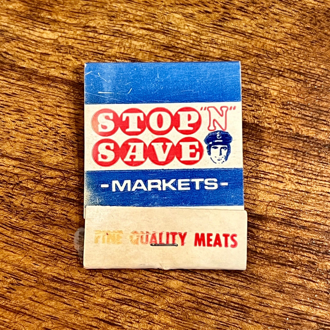 Vintage STOP N SAVE MARKETS Matchbook - Grocery Store Matches - Food ...