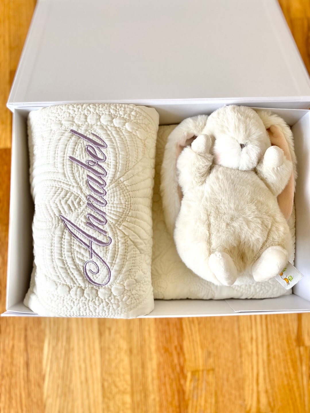 Personalized Baby Gift Set Blanket Gift Bunny Gift Baby Shower Present ...