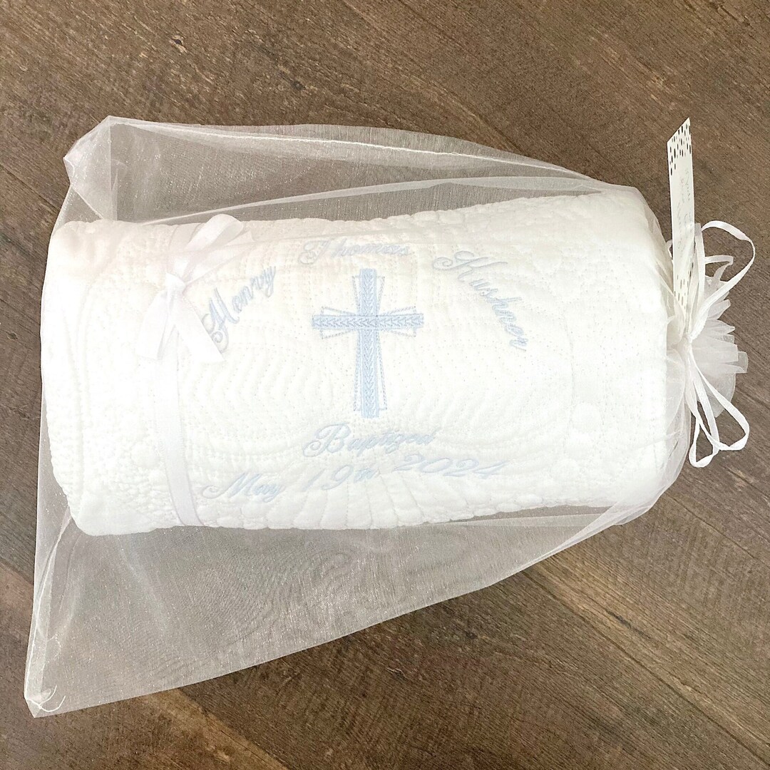 Christening Gift Baptism Blanket Girl Baptism Gift Boy Personalized ...