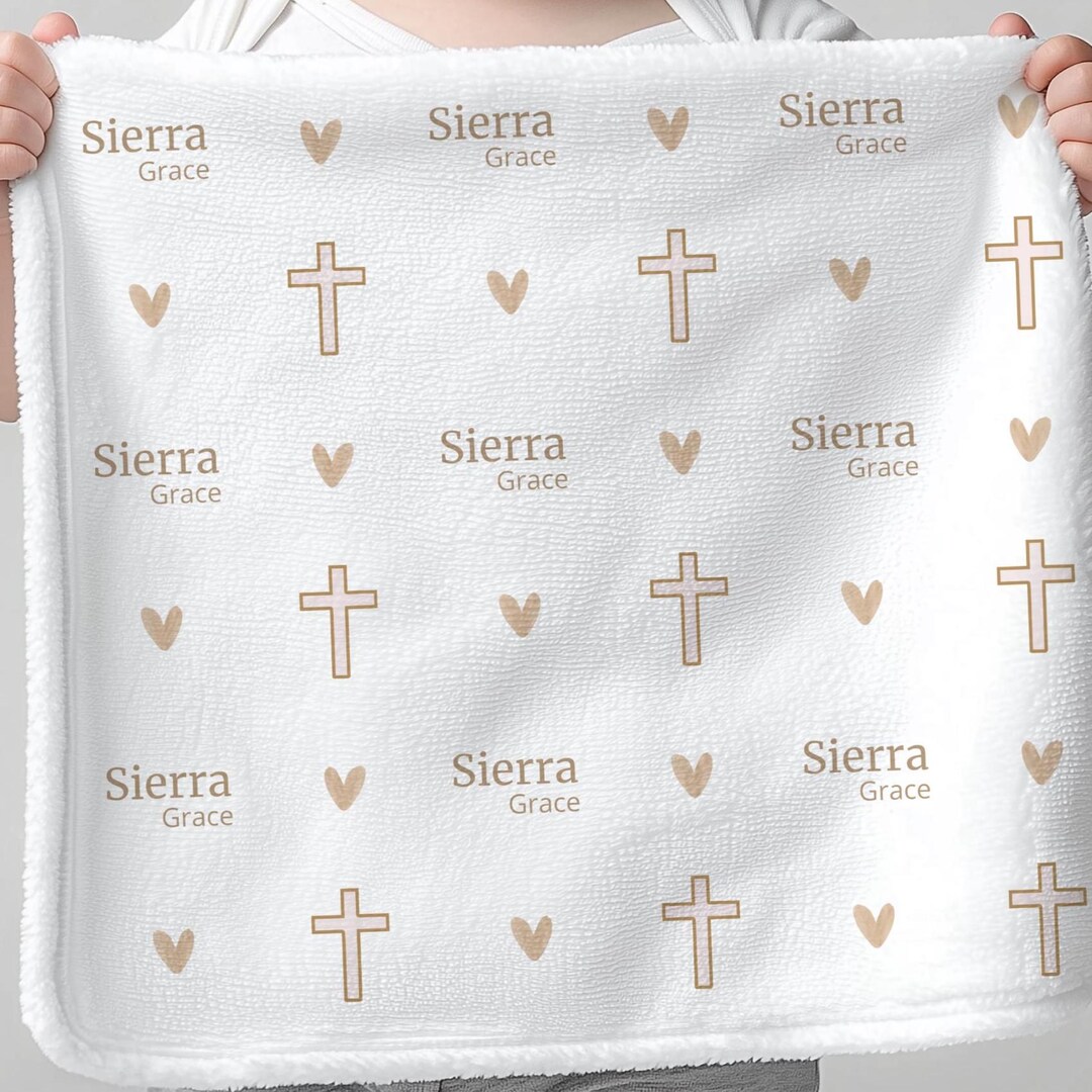 Personalized Baptism Blanket Custom Godchild Gift Christening Keepsake ...
