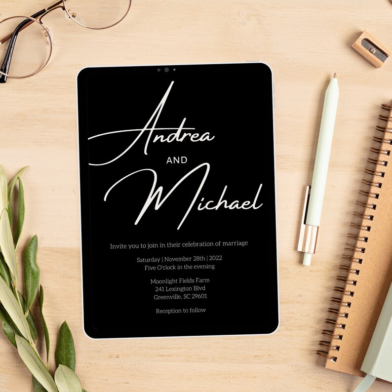 Printable Wedding Invitation Template, Art Deco Wedding Invitation ...