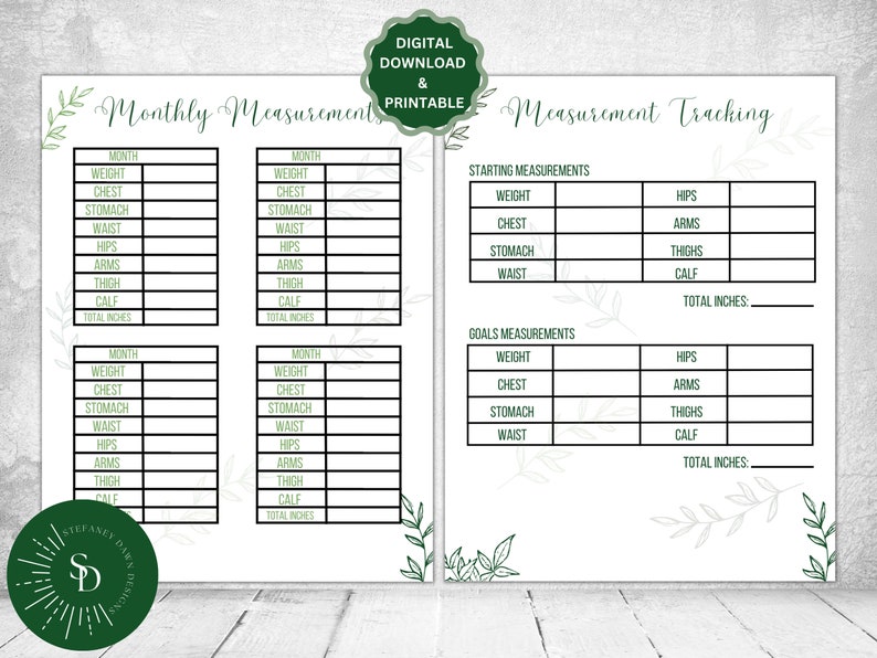 Printable Digital Weight Loss Tracker Bundle, Health Fitness Exercise ...