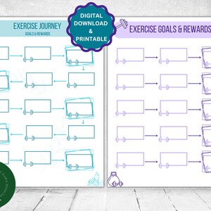 Printable Digital Weight Loss Tracker Bundle, Health Fitness Exercise ...