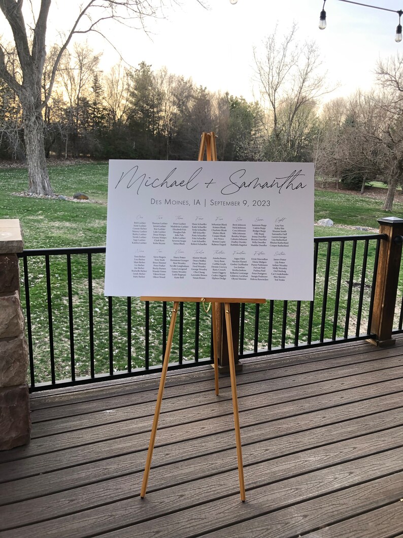 Wedding Seating Chart, Personalized Seating Chart, Seating Plan Sign ...