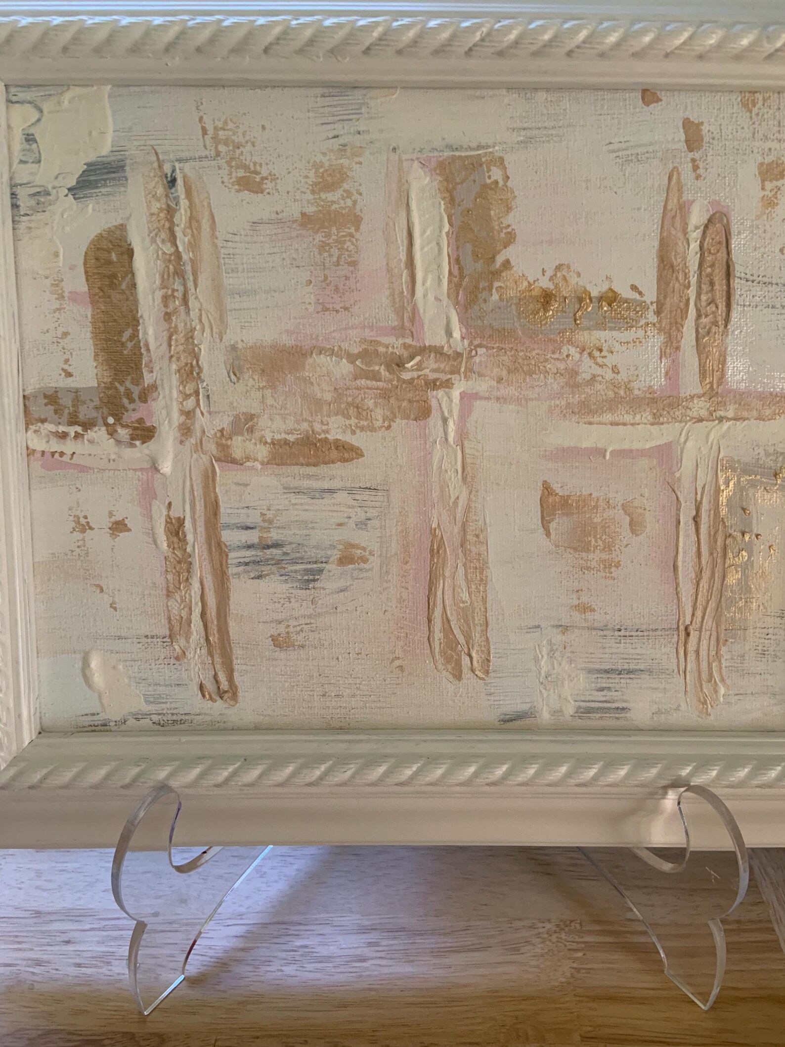 Abstract Christian Art, Hand Painted Textured Cross Artwork, Framed ...