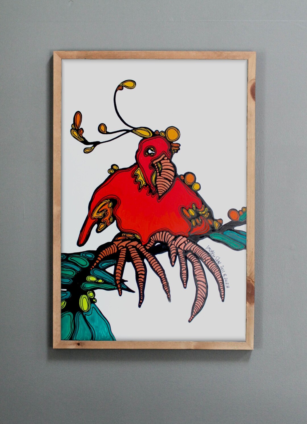Tropical Jewel Bird Original Painting Art Collection Gouache Ink ...