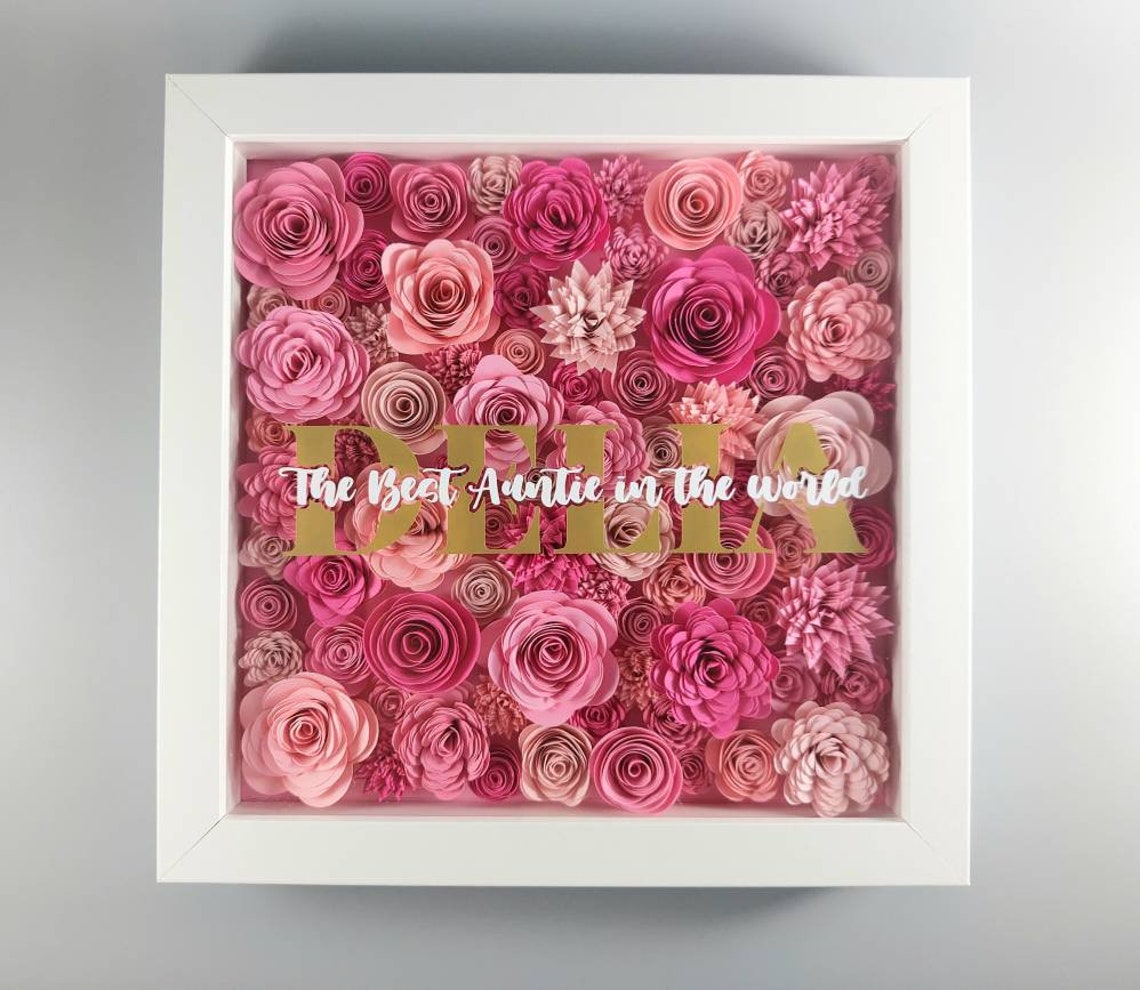 Flower Shadow Box for Auntie's Birthday Ideal Birthday - Etsy