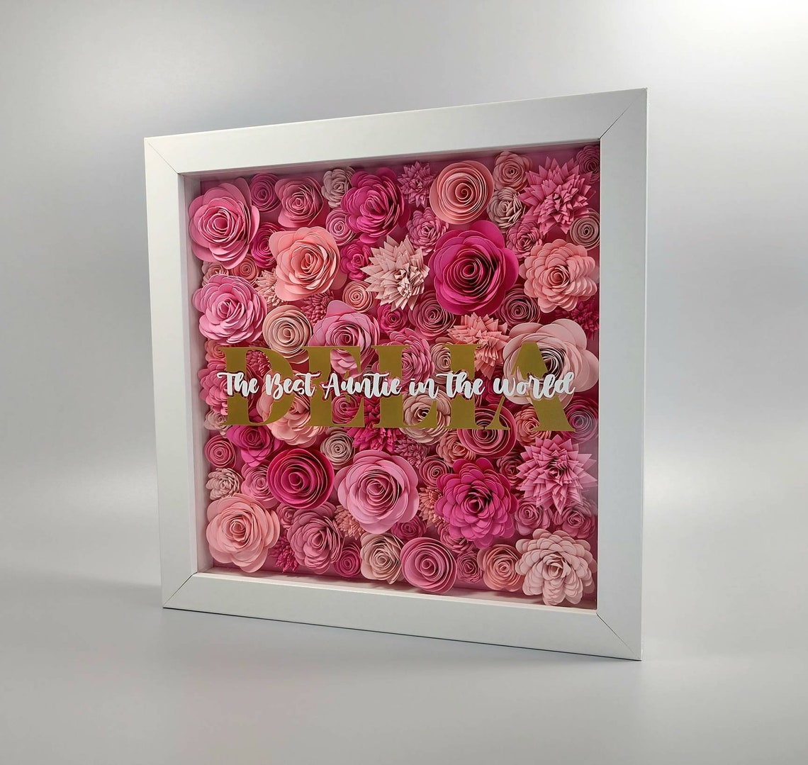 Flower Shadow Box for Auntie's Birthday Ideal Birthday - Etsy