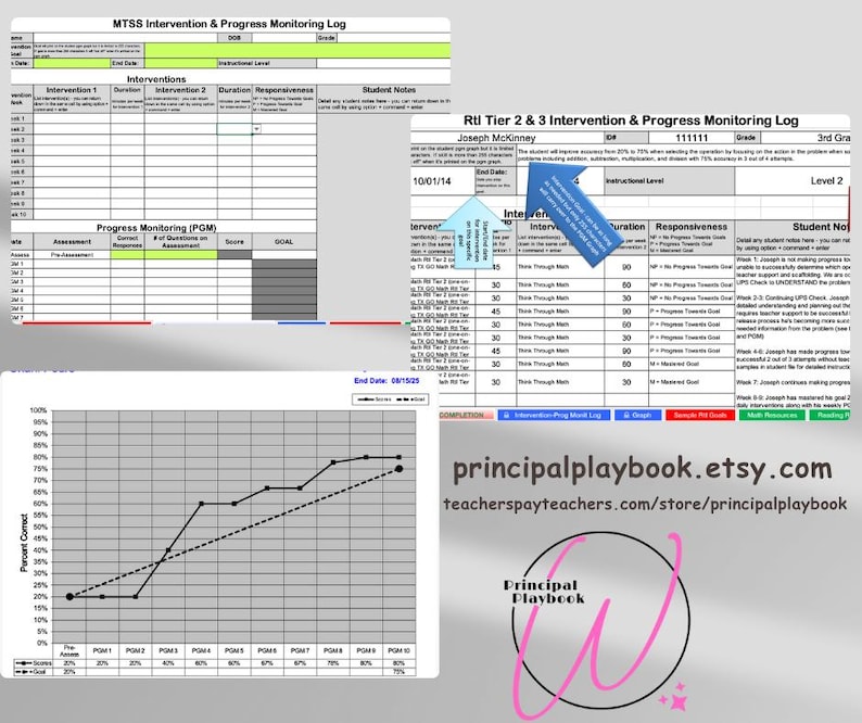 RTI/MTSS Intervention & Progress Monitoring Tracker - Etsy