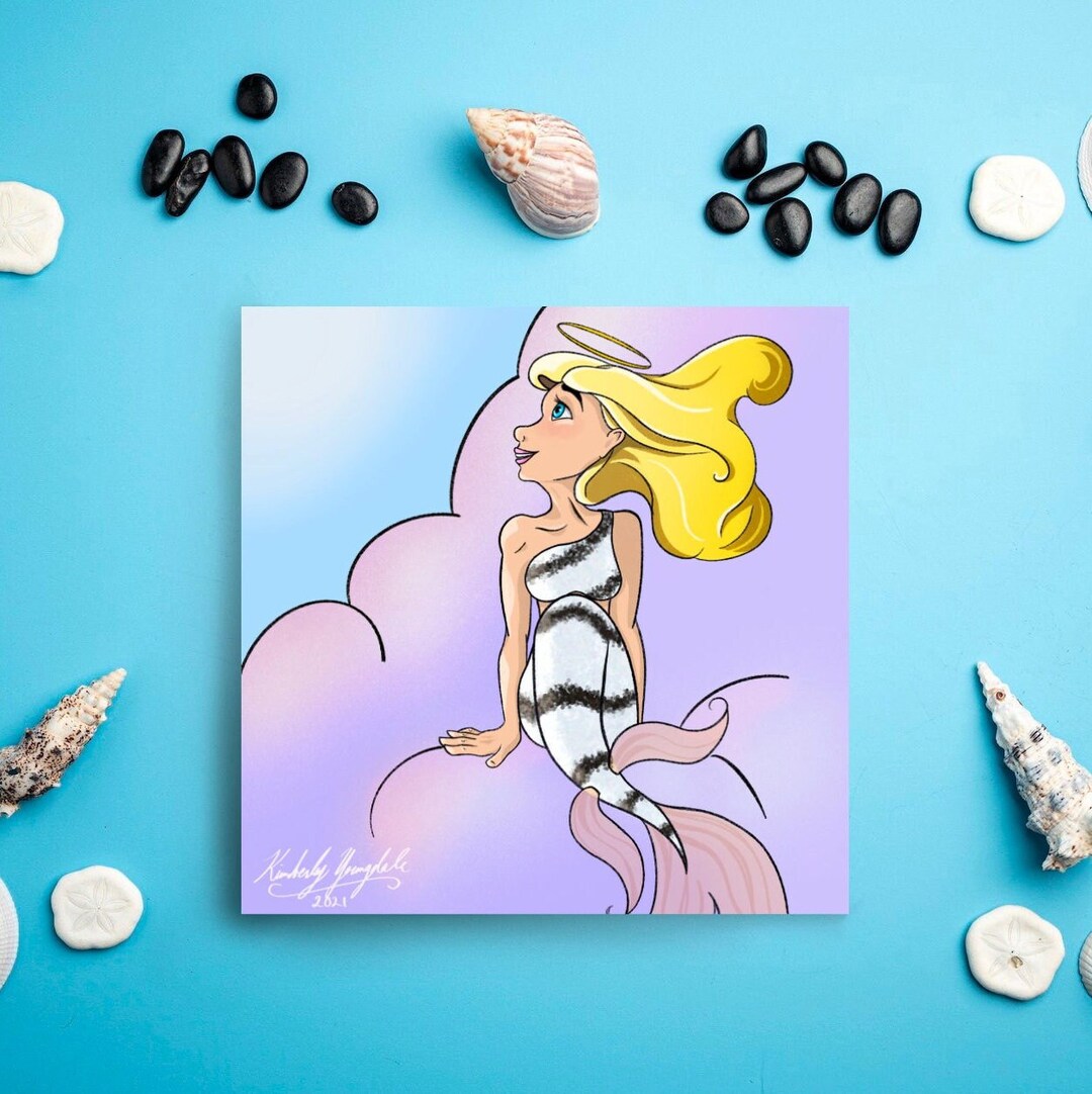 Beautiful Angel Mermaid PNG, Angelfish Mermaid Print Download ...