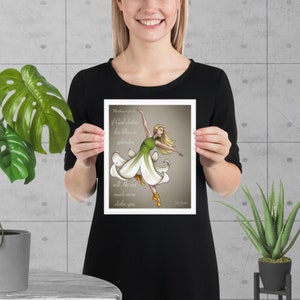Clothed in Splendor Art Print, Lily Ballerina Poster, Matthew 6:25-34 ...