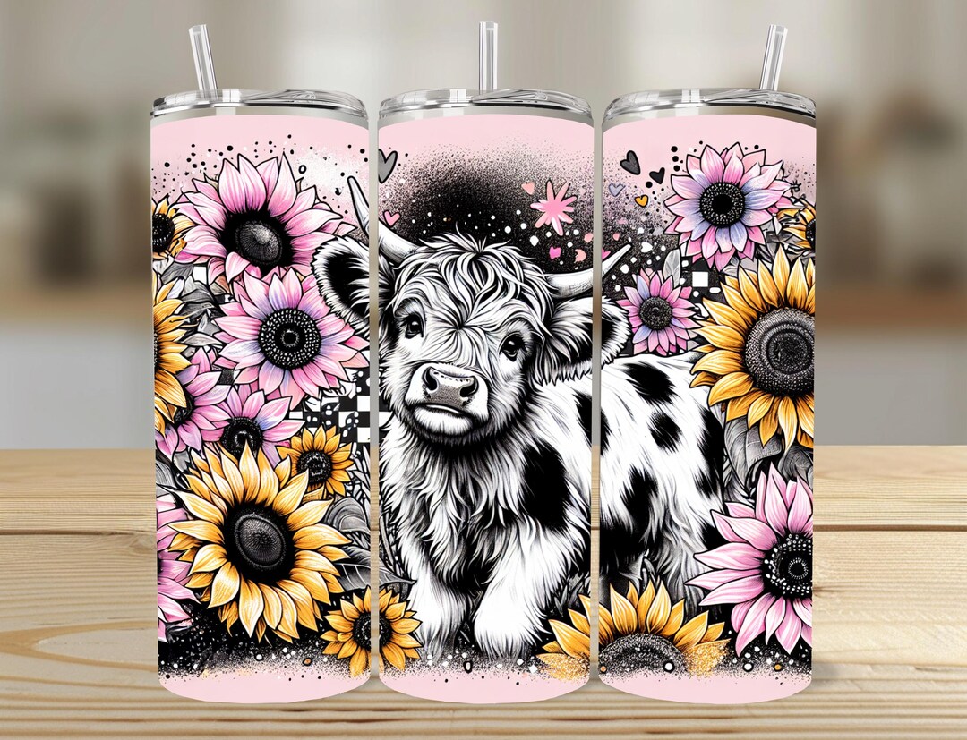 Highland Cow Tumbler | 20oz Highland Cow With Sunglasses Tumbler | Chic ...
