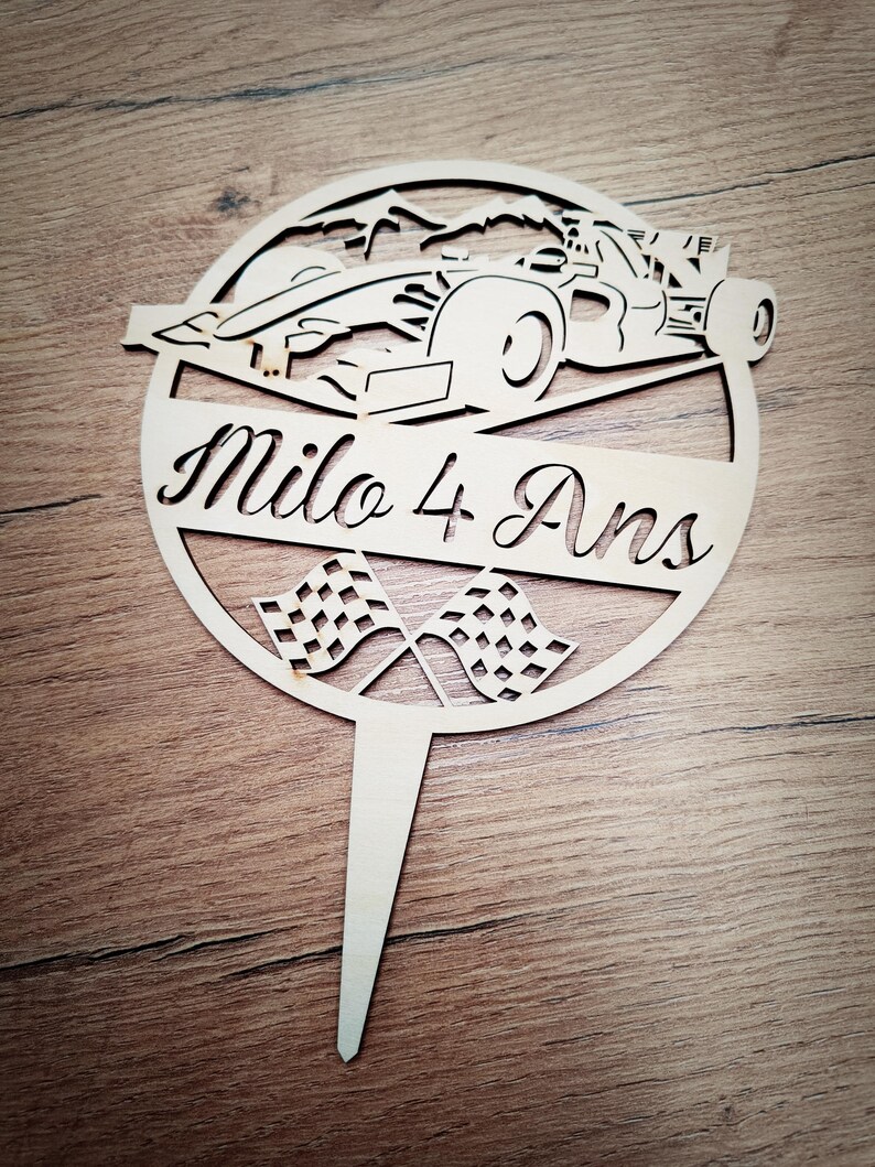 Formula 1 F1 Themed Wooden Cake Topper - Personalized Cake - Race Car ...