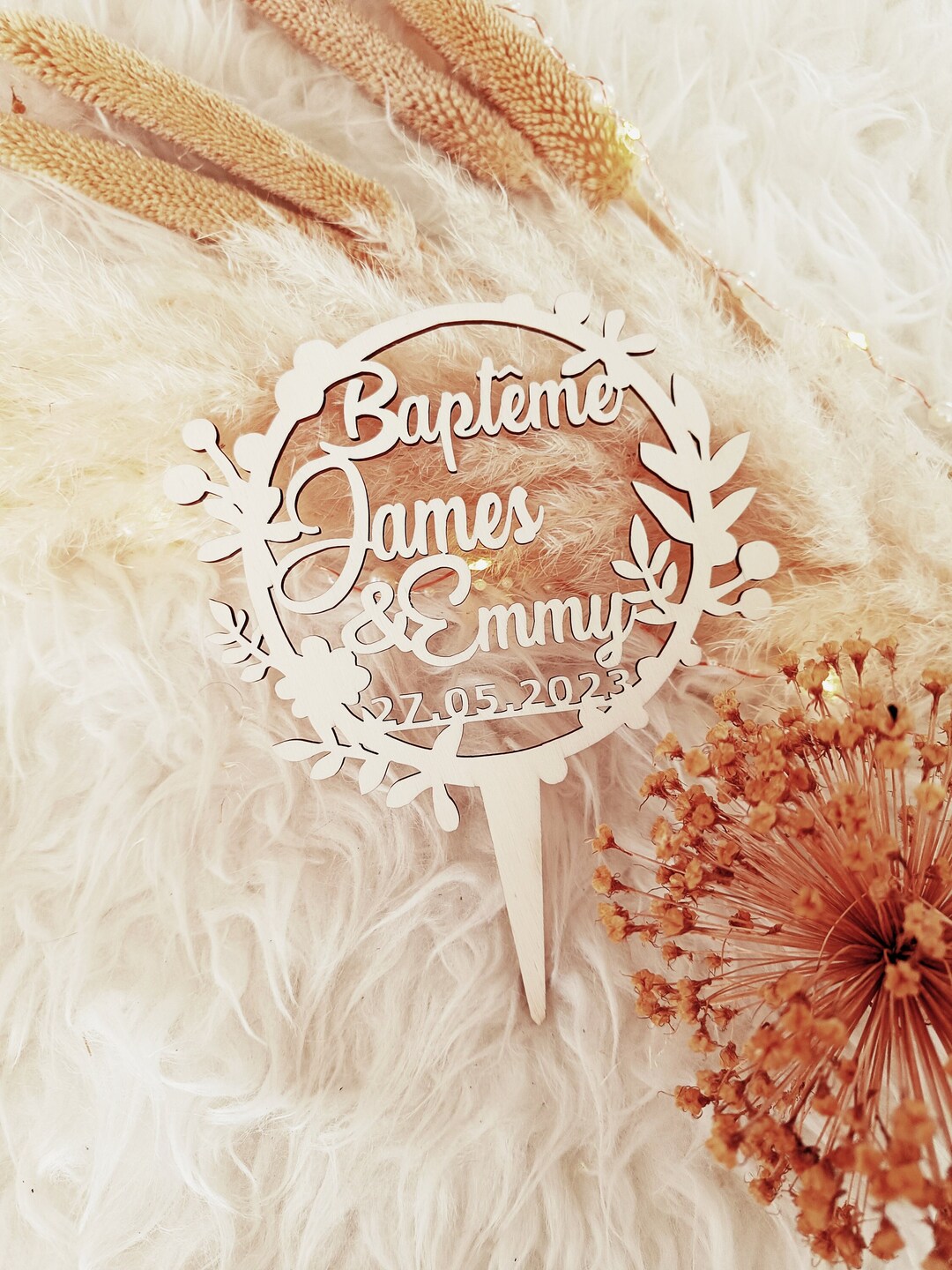 Cake Topper Two or Three First Names 156 Models Available Personalized ...