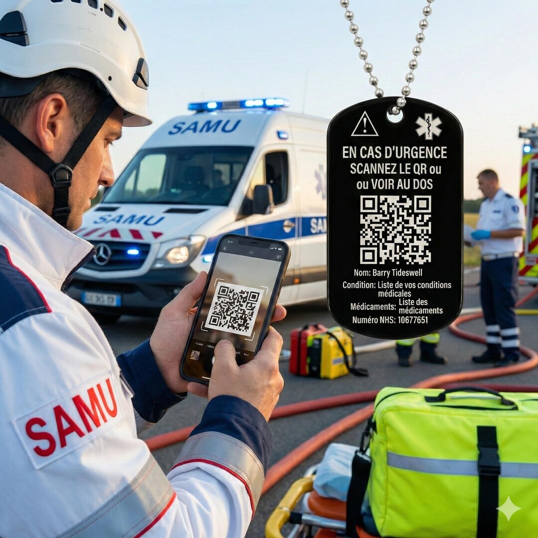 Emergency & Sports QR Code Pendant - Cyclist, Motorcyclist, Child ID ...