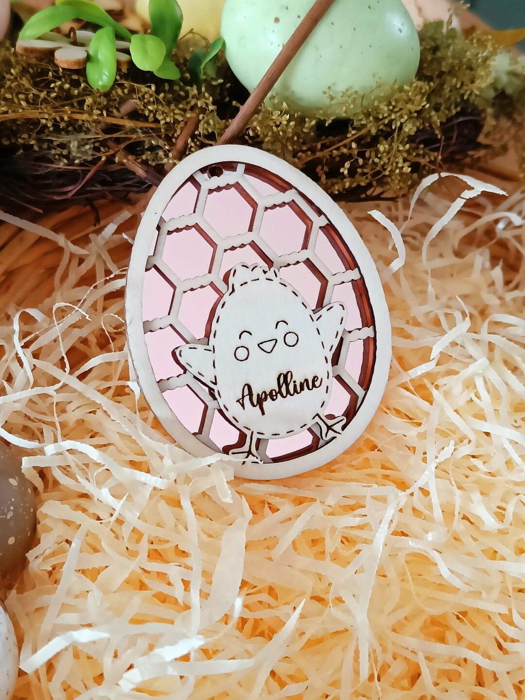 Personalized Wooden Easter Decoration / Easter Pendant With First Name ...