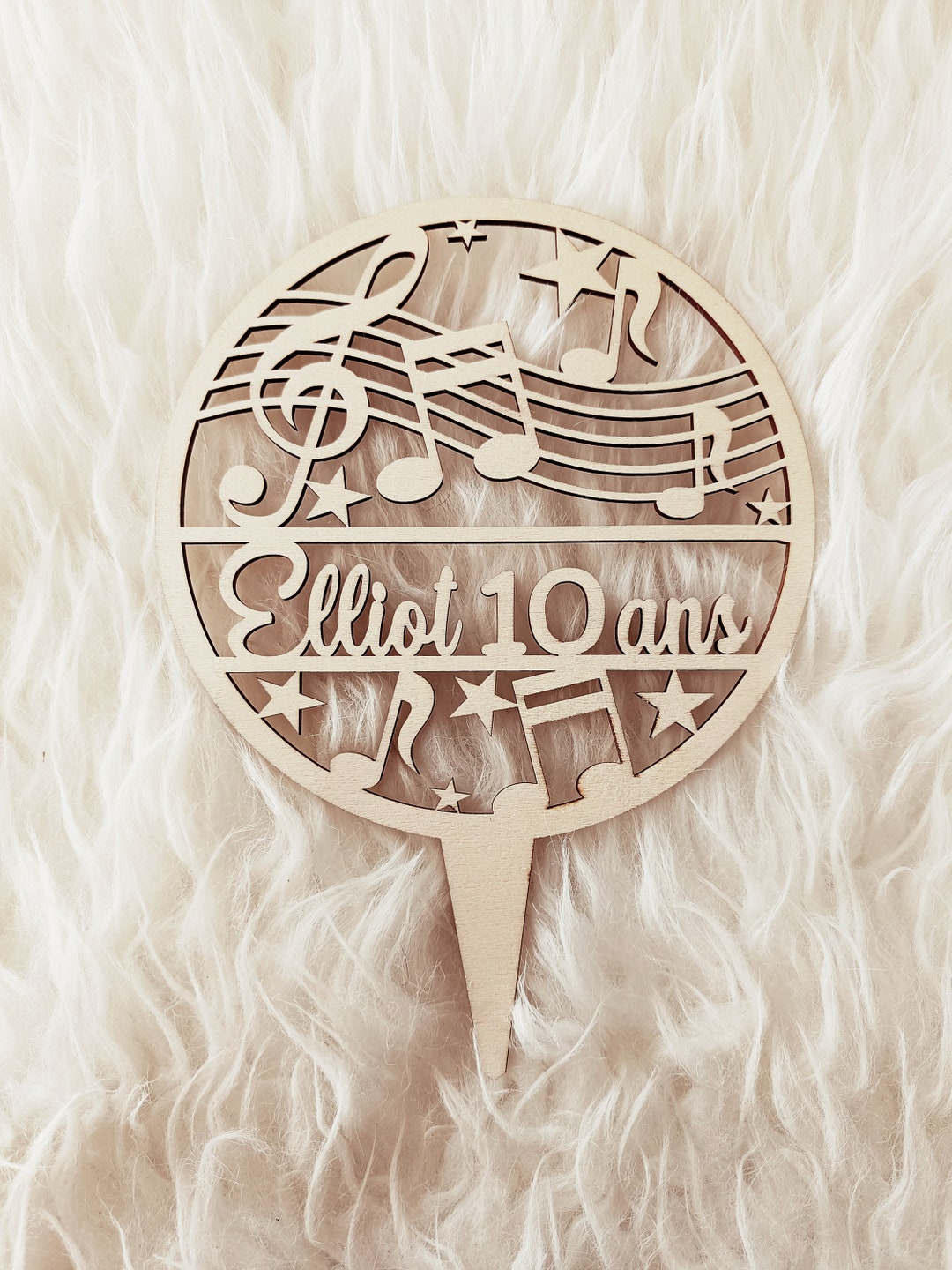 Music Theme Wooden Cake Topper - Personalized Cake - Etsy