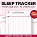 Sleep Tracker Printable, Sleep Log, Sleep Journal, Hours of Sleep Chart ...