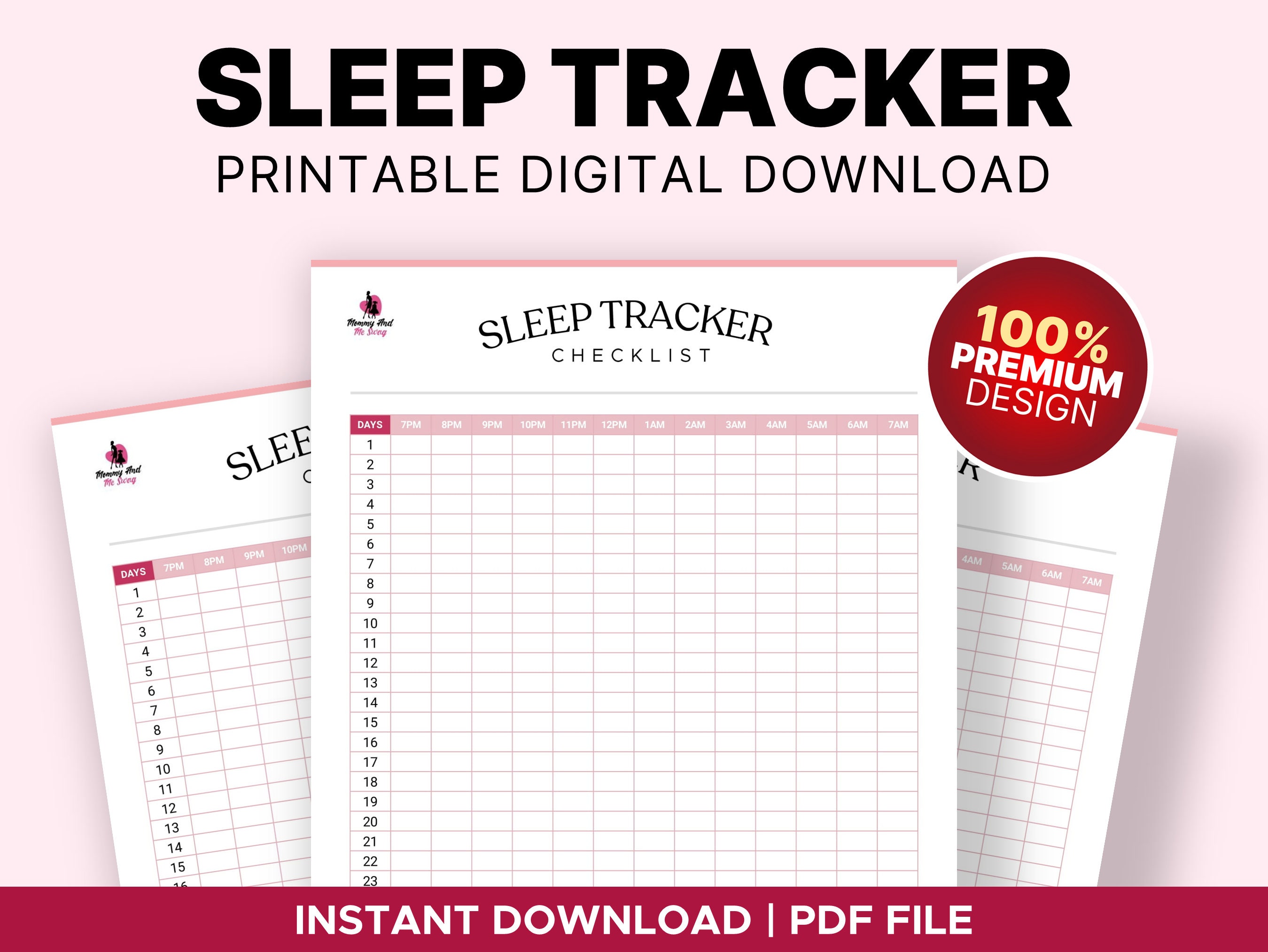 Sleep Tracker Printable, Sleep Log, Sleep Journal, Hours of Sleep Chart ...