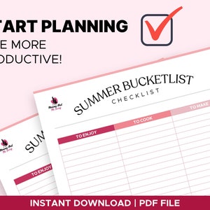 Summer Bucket List Printable, Summer Activities, Summer to Do List ...