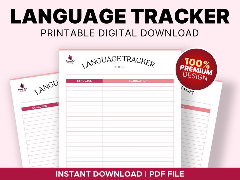 Language Planner Printable, Language Tracker, Language Translation, Language Learning, Foreign ...