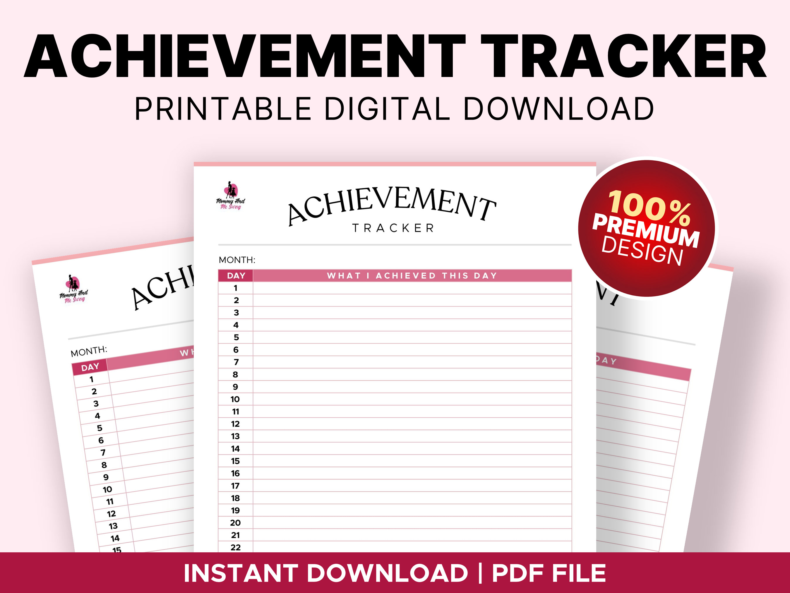 Achievement Planner, Achievement Tracker, Goal Setting, Positive ...